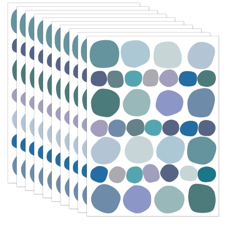 10 Sheets Colorful Dots Decal Irregular Circle Dot Wall Sticker DIY ...