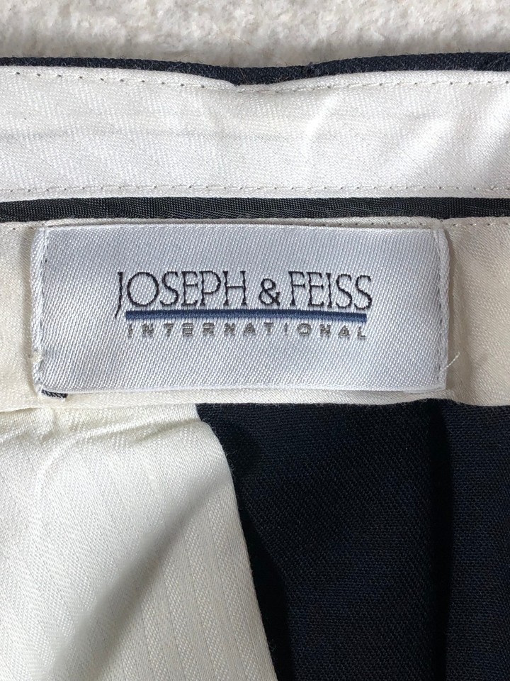 VTG Joseph & Feiss International Pleated Classic Straight Navy Blue ...