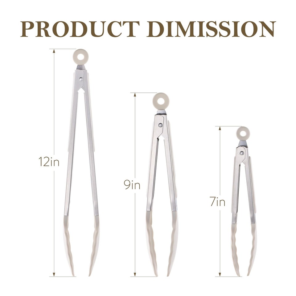 Tongs for Cooking Stainless Steel Kitchen Tongs with Non Scratch ...
