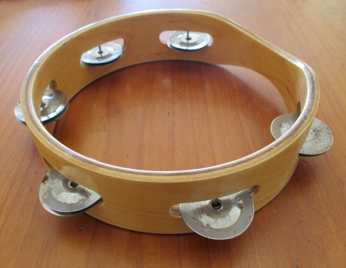 POWER BEAT WOODEN TAMBOURINE MUSIC PERCUSSION INSTRUMENT SINGLE ROW ...