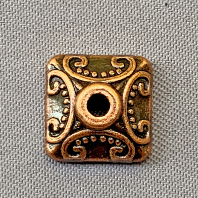 Baroque Square Bead Caps 10mm Antique Copper Plated Alloy Q50 Per Pkg ...