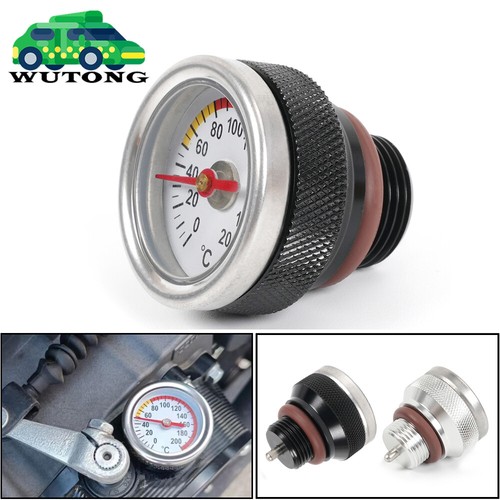 Black M20x1.5 Motorcycle Oil Temp Temperature Gauge Filler Cap 0-200 ...
