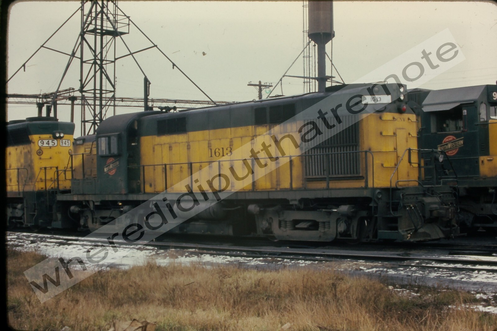 Original Slide CNW Chicago & Northwestern 1613 Alco RS3M 12-1-72 ...