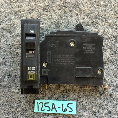 Lot of 2 SQ D Square D QOB120 20 Amp 120 Volt 1 Pole Circuit Breaker ...
