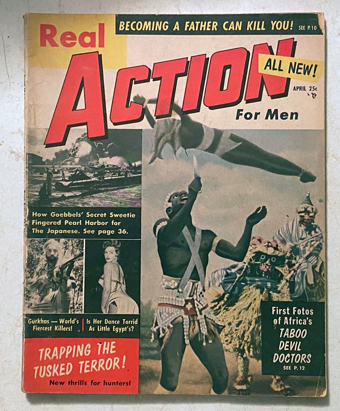 Real Action For Men Magazine #1: April 1957 vintage pulp men's ...