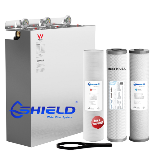 Whole House Water Filter System 20'' x 4.5'' 3 Stages Bracket + Cover ...