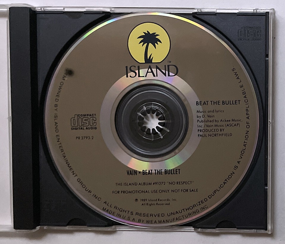 Vain Beat The Bullet 1 Track Promo CD Glam Hair Metal 1989 PR 2793-2 | eBay