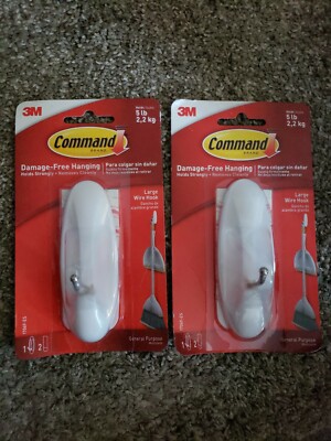 2-3M Command Large Wire Hook. Broom Hook #17069 NEW | eBay