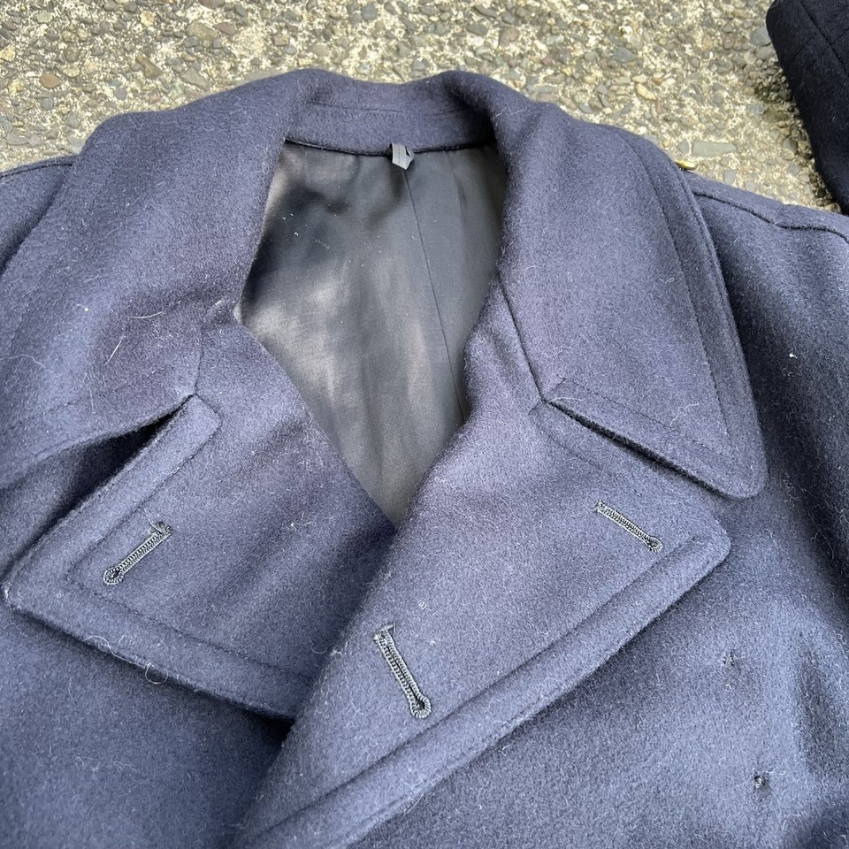 Vintage New York Police Peacoat Jacket NYPD Wool Reefer Choker Plaid ...