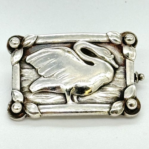 Georg Jensen Denmark .830 Silver Swan Pin Or Brooch … - Gem