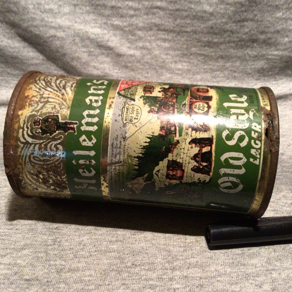 Heileman’s Old Style Lager Beer, flat top beer can, USBC# 108/14, mid ...