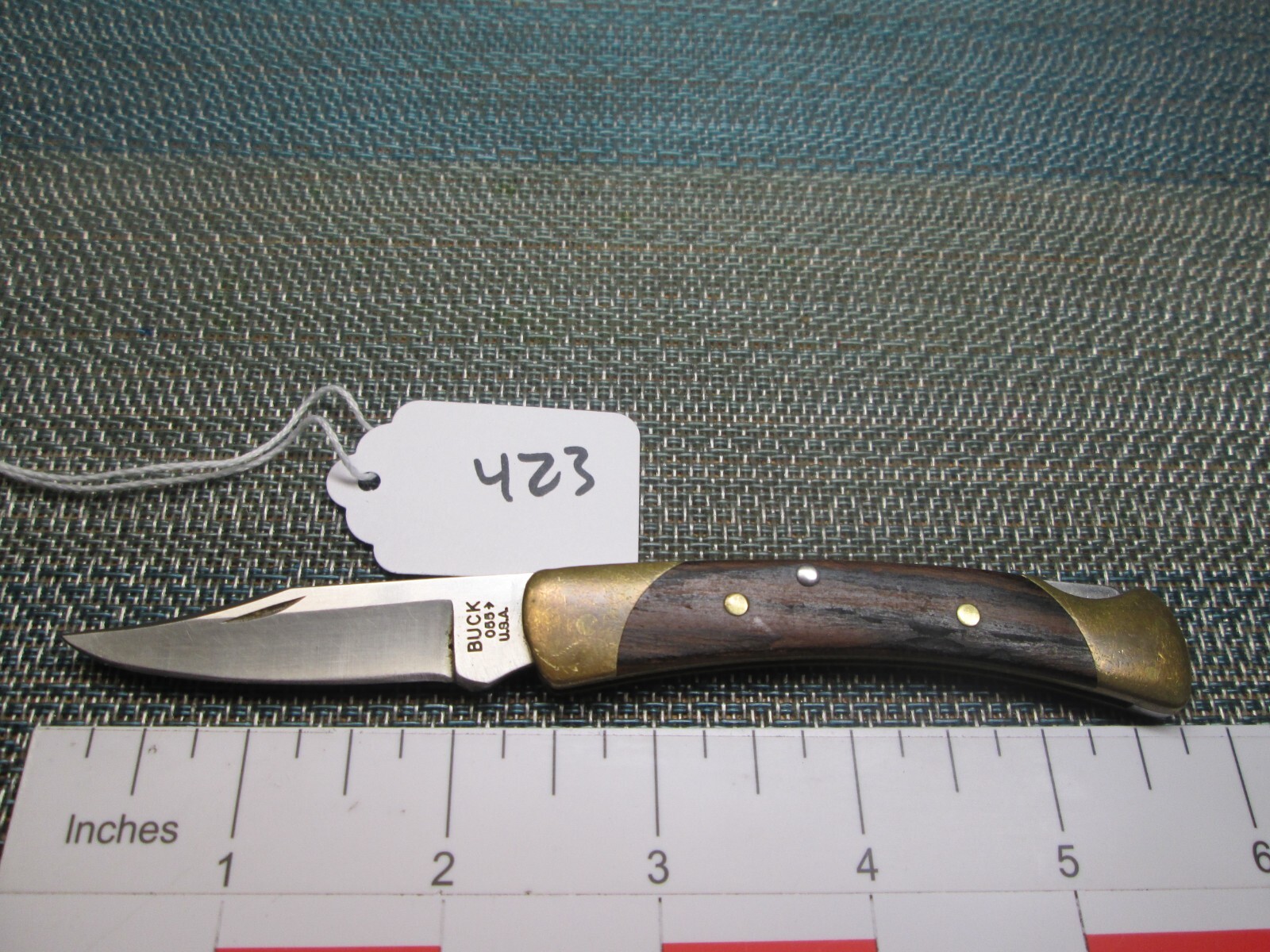 #423 Brass & Wood 2009 Buck 055 Lockback Folding Knife USA | eBay