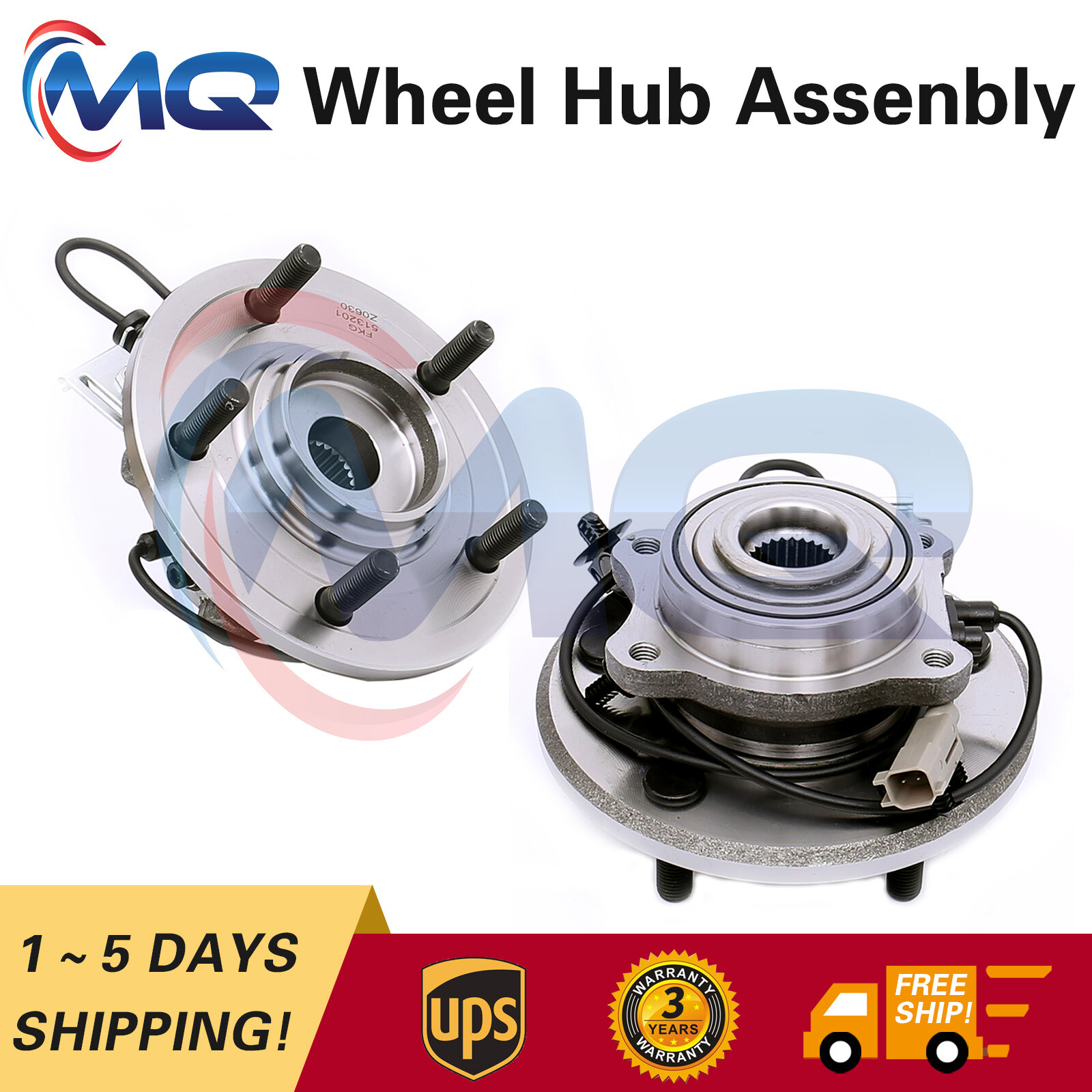 2*Front Wheel Bearing Hub Assembly w/ABS For 2004 -2006 Chrysler ...