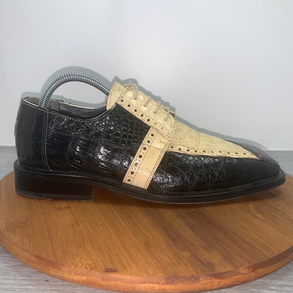 David Eden Black Genuine Full Alligator Crocodile Men’s Oxford Dress ...