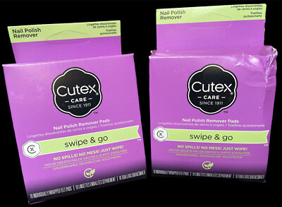 2 Pk Cutex Care Swipe And Go Nail Polish Remover Pads 10 Individually ...