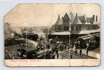 Union Station Depot Durand Michigan Divided Back Postcard Posted Train ...