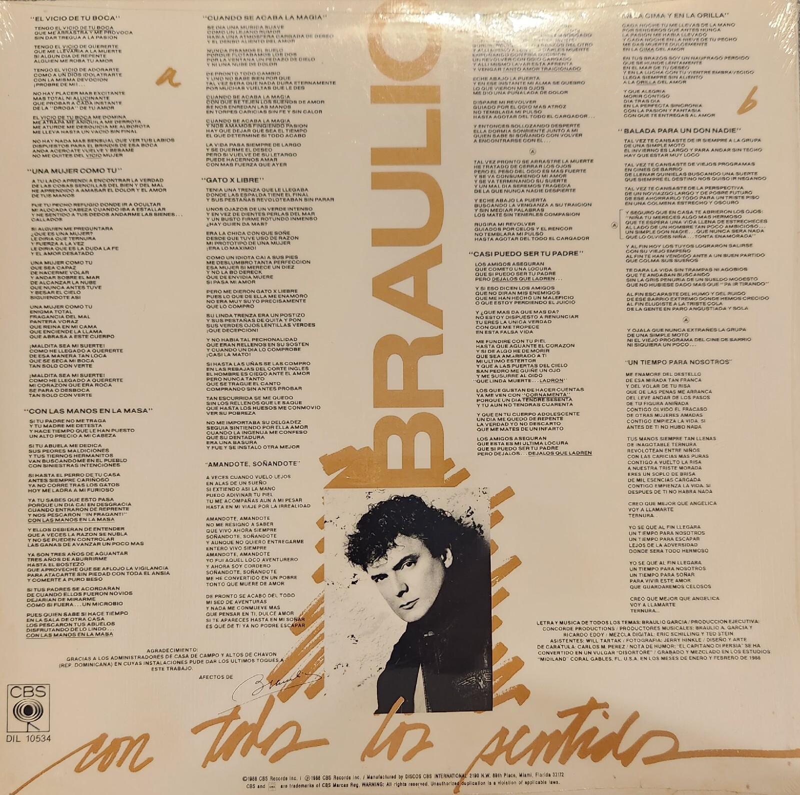 BRAULIO CON TODOS LOS SENTIDOS LP NEW & SEALED US PRESSING 1988 | eBay