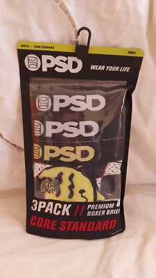 PSD Core Standard Premium Boxer Briefs Warped Smile Check 3 Pk Size Small - New | eBay