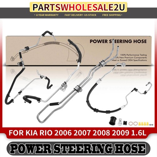 4x Power Steering Pressure Hose & Return Line Hose for KIA Rio 2006 ...