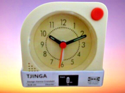 NEW ikea TJINGA Alarm clock, pale yellow, 8x8 cm UK | eBay UK