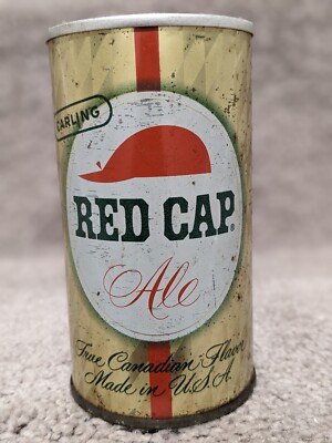 Beer Cans Vintage Steel RED CAP Ale Beer Can 12 oz pull tab | eBay