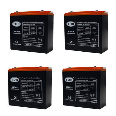 4x 12V 20AH Rechargeable Battery 20HR VRLA SLA AGM Jump Starters ...