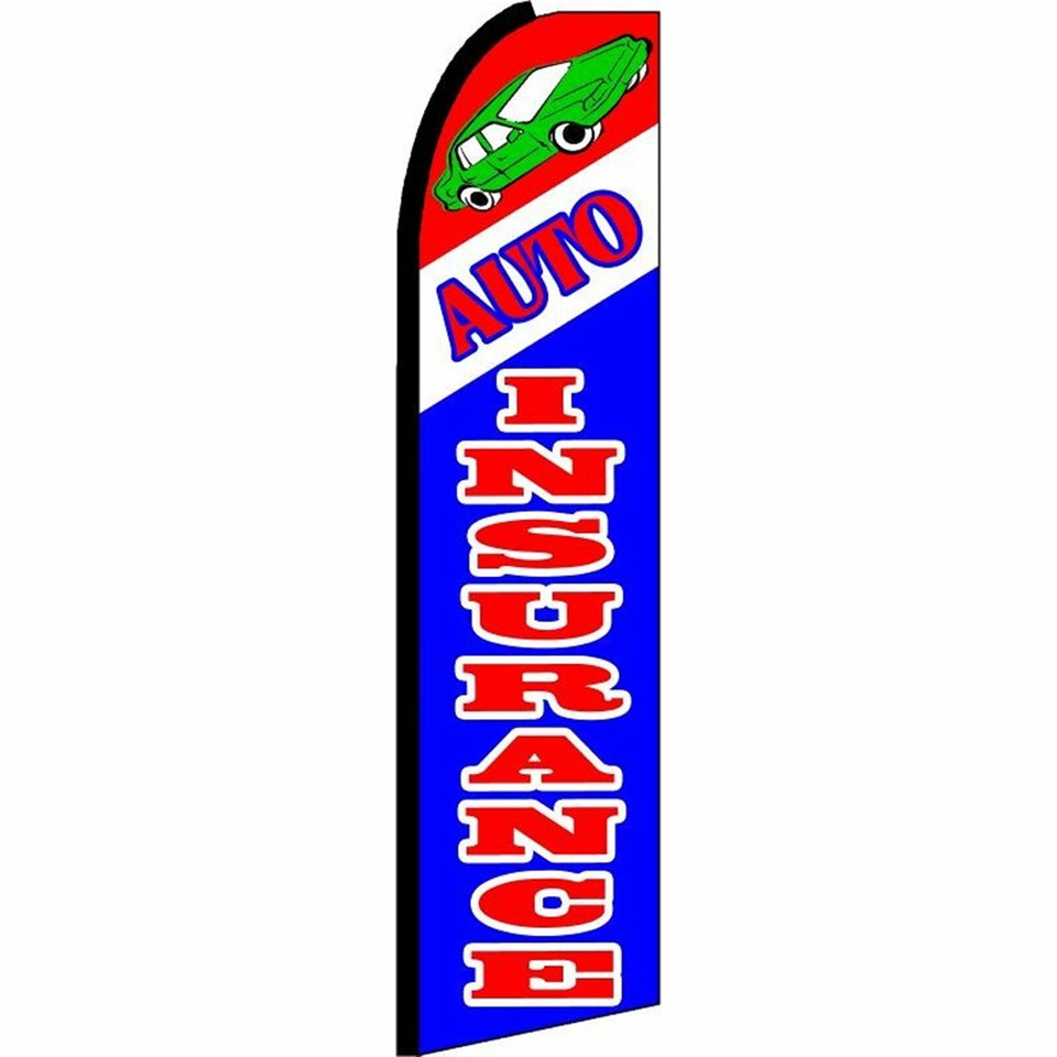 Auto Insurance Flag Flutter Feather Banner Swooper Extra Wide Bundle ...