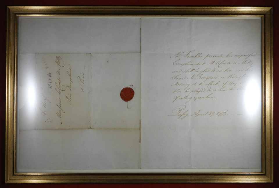Benjamin Franklin - 1778 Autograph Letter Signed - Views Electrical ...
