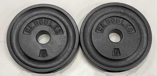 Hercules 5 lb Barbell Weight Plates, standard 1", x 2= 10 lb total | eBay