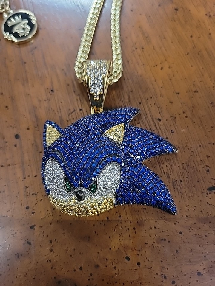 SONIC THE HEDGEHOG X KING ICE - SONIC NECKLACE PENDANT WITH CHAIN SEGA ...