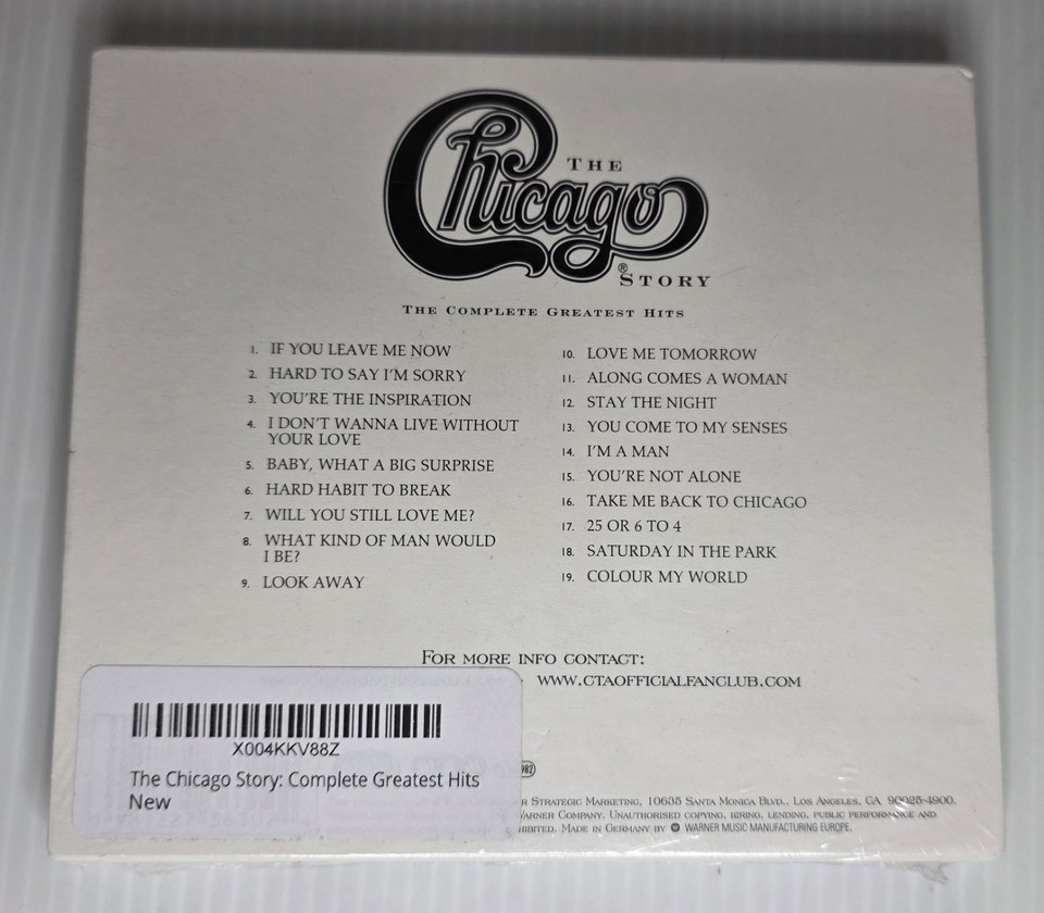 The Chicago Story: The Complete Greatest Hits CD - NEW Sealed ...