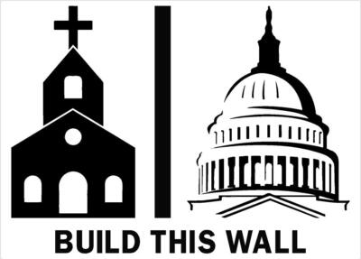 Build this wall, church and state Vinyl Decal sticker. reflective or ...