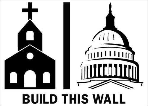 Build this wall, church and state Vinyl Decal sticker. reflective or ...
