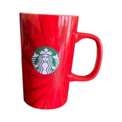 2014 Starbucks Coffee CHRISTMAS BLEND Red Starburst HOLIDAY Ceramic Cup ...