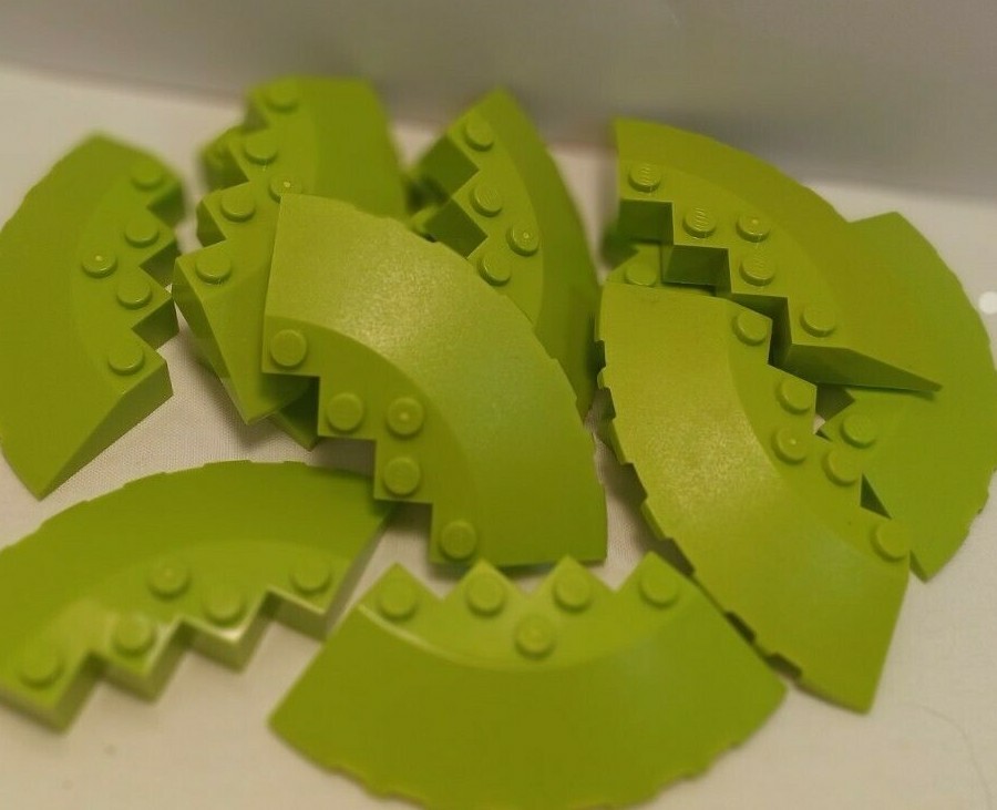 Lego Brick Round Corner 6 x 6 with Slope 33 Edge, Facet Cutout Pieces ...