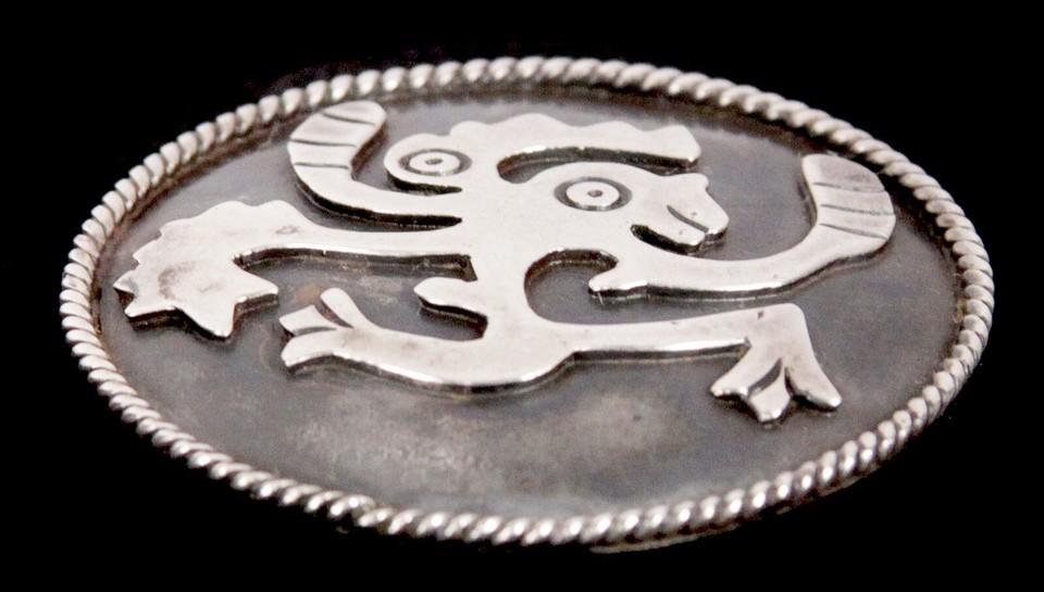 Vintage Mexican Taxco Sterling Silver Pendant Jewelry Aztec Ozomatli ...