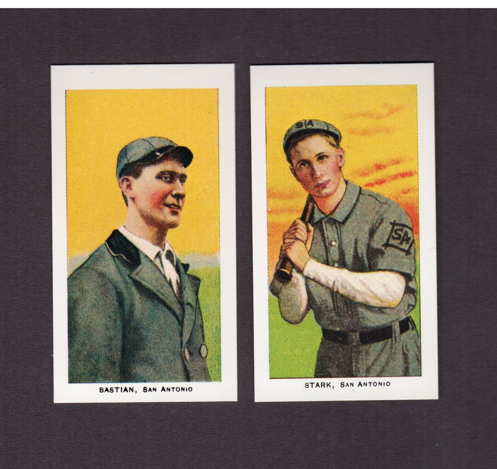 1909-1911 T206 SAN ANTONIO BRONCHOS Complete 2-card Team Set REPRINT ...