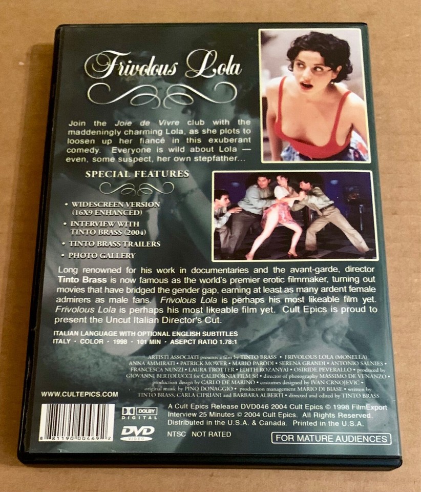 DVD Frivolous Lola (Monella) 1998 Director’s Cut Tinto Brass NR Italian ...
