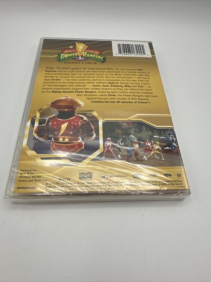 Mighty Morphin Power Rangers: Season 1, Vol. 2, DVD NTSC, Color, Box ...