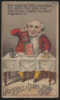 Libby's Cooked Corned Beef Man Enjoying a Meal Victorian Trade Card | eBay