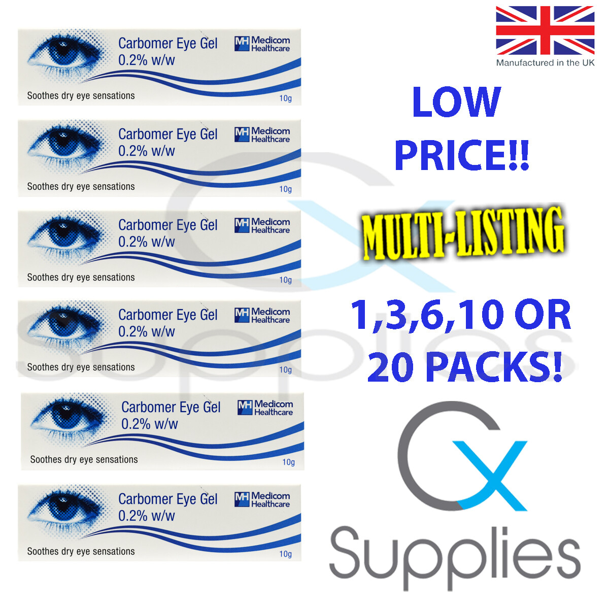 Medicom Brand Carbomer 0.2% Eye Gel for Dry Eye Relief | eBay UK