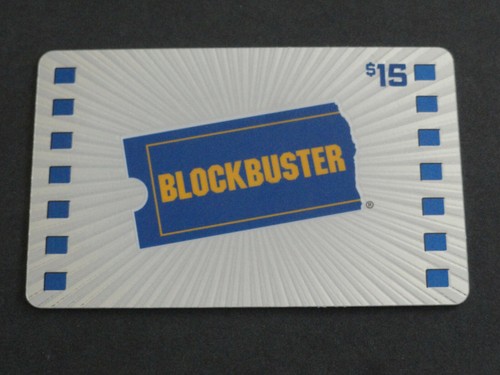 BLOCKBUSTER VIDEO GIFT CARD BLUE & SILVER TICKET $15 2008 -NO VALUE ...