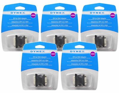 5-Pack NEW Dynex DVI-A Male to VGA 15-pin Female Video Adapter ...
