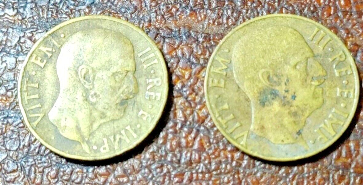 Two Italy .5 And One .10 Coins. 1939 & 1941 ~ XIX, VITT EM III RE E IMP ...