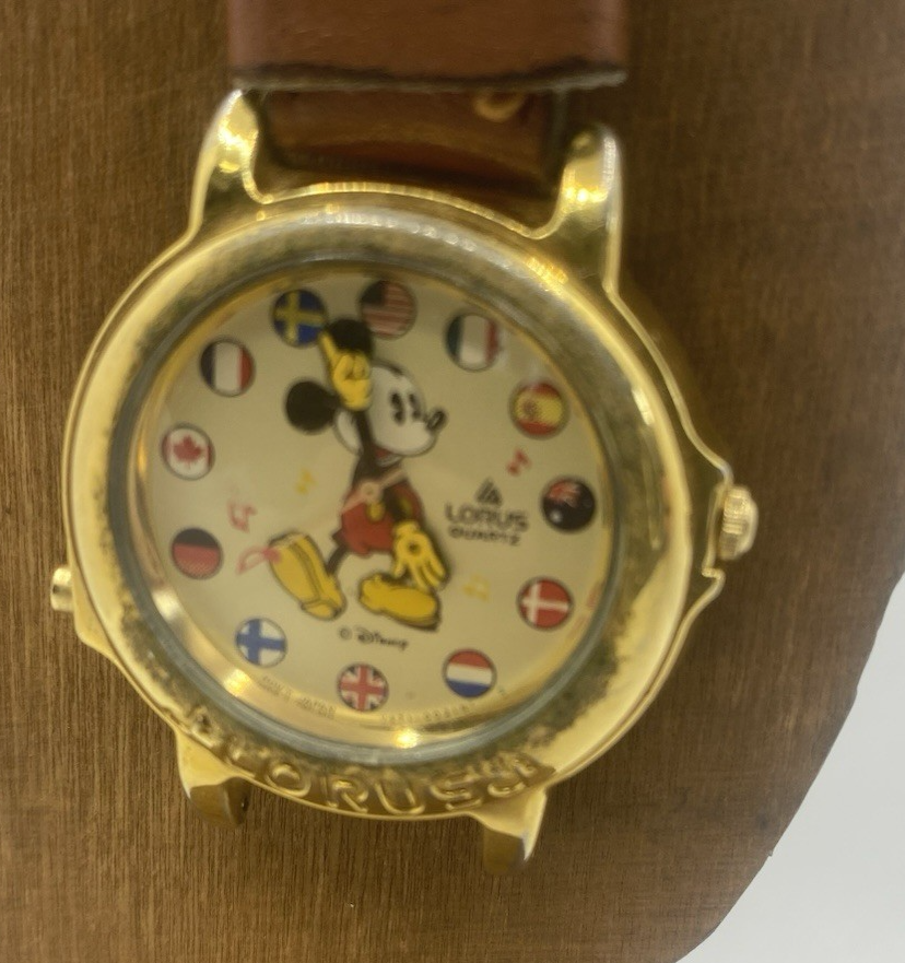 Mickey Mouse Vtg Lorus Quartz Musical Intl Flags Watch-Tested | eBay