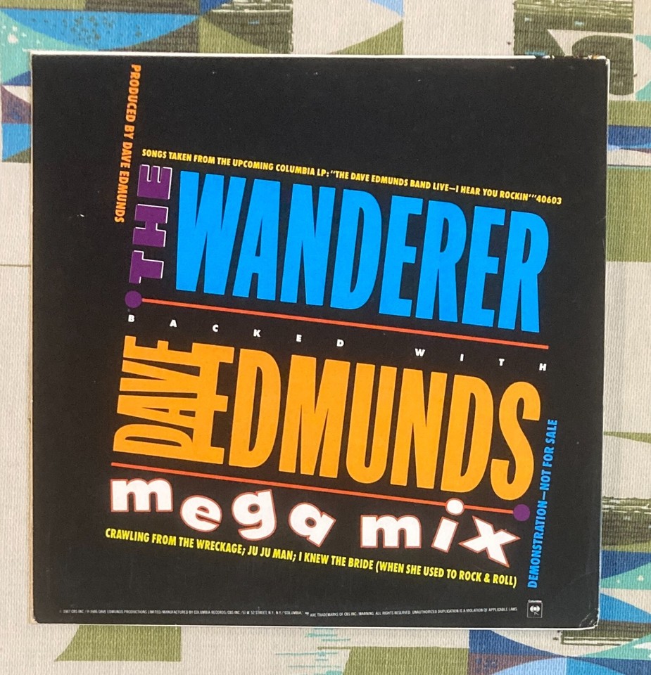 Dave Edmunds Promo 12" The Wanderer / Mega Mix 1987 M-/M- | eBay