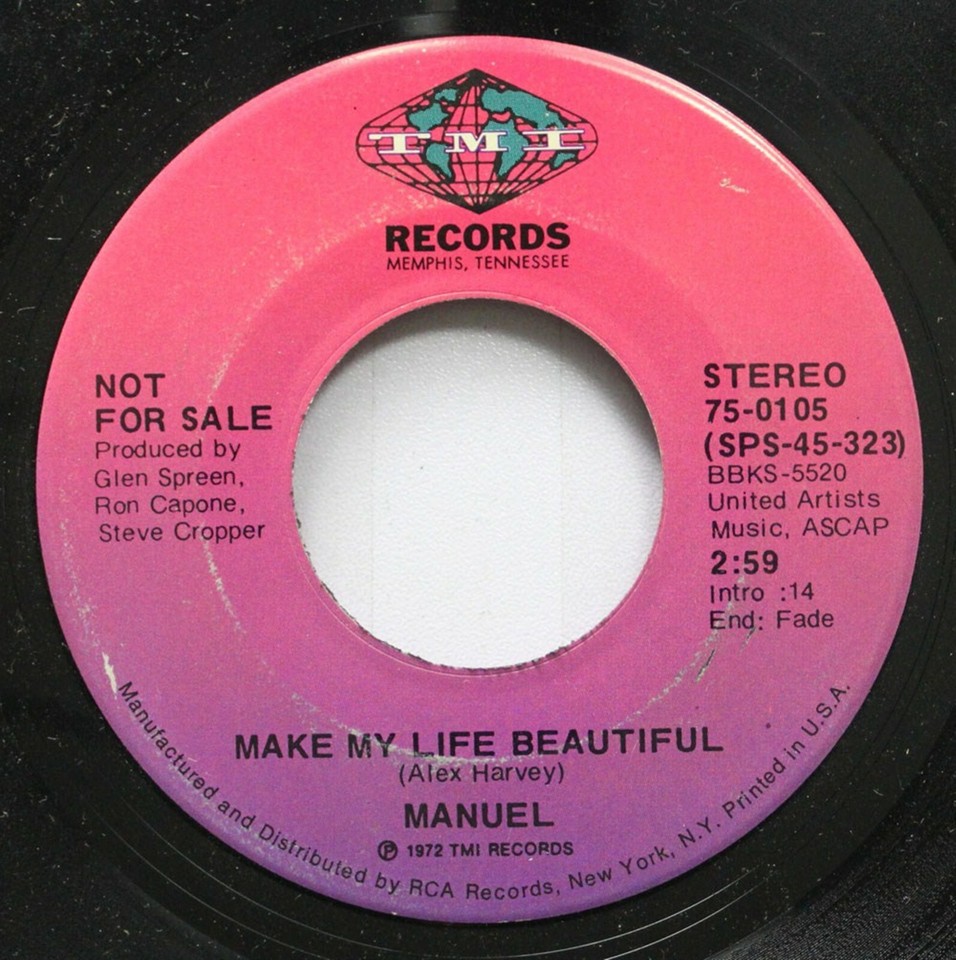 Rock Promo 45 Alex Harvey - Make My Life Beautiful / Make My Life ...