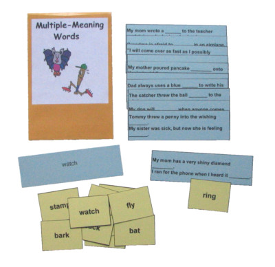 Teacher Made Literacy Center Learning Resource Game Multiple-Meaning ...