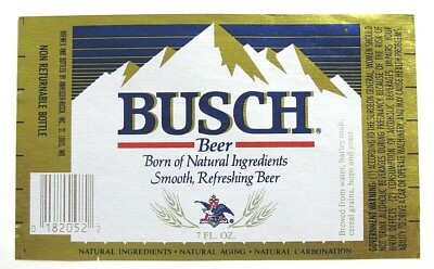 Anheuser-Busch BUSCH BEER label MO 12oz - Non Returnable Bottle Var. #5 ...
