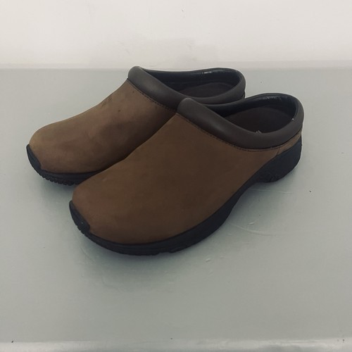 Merrell Shoes Womens 7 Encore Groove Clog Brown Slip On Suede Closed ...